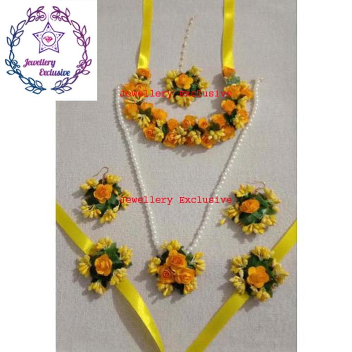 Artificial yellow color flower bridal/non-bridal jewellery set - 1 set ...