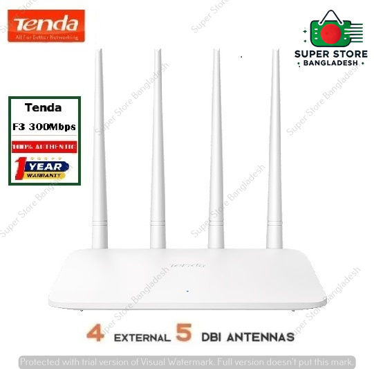 Tenda F6 Wireless N300 4 antena Home wifi Router 300Mbps | Daraz.com.bd