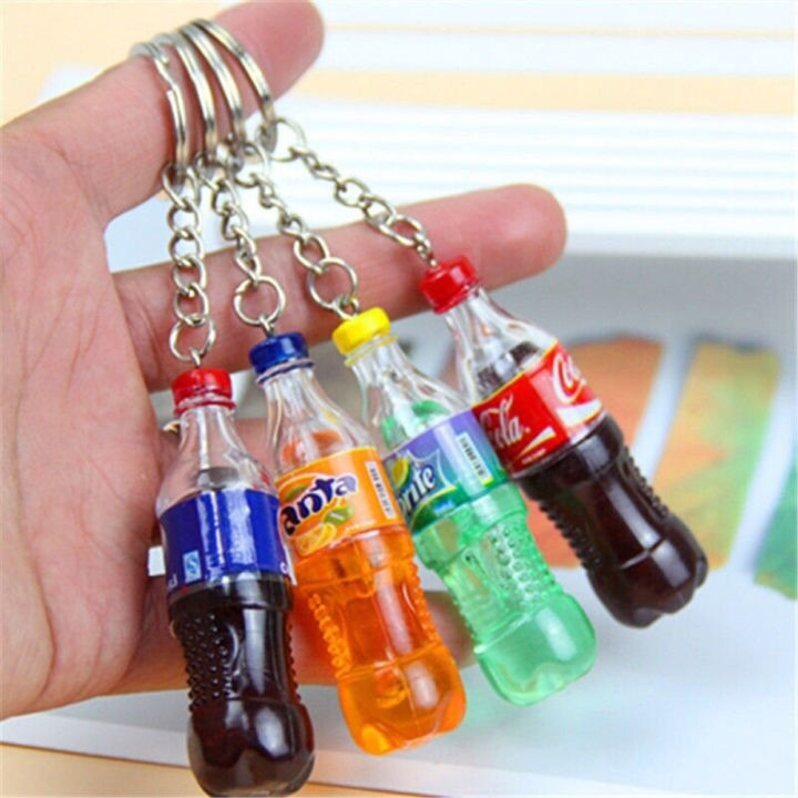 Drinks Bottle Keyring Simulated Beverage Bottle Keychain Men Women Bag ...