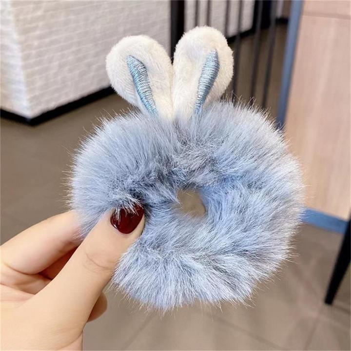 Cute Sweet Rabbit Ears Hair Rope Candy Color Elastic Hair Bands Girls ...