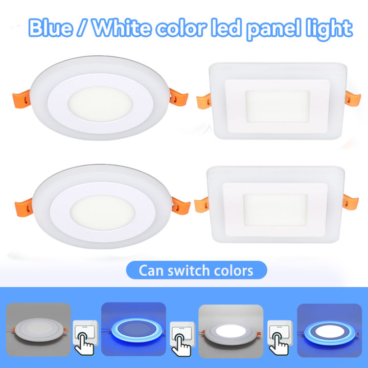 Double Color LED Downlight AC110V-220V Panel Spot Light Recessed LED ...