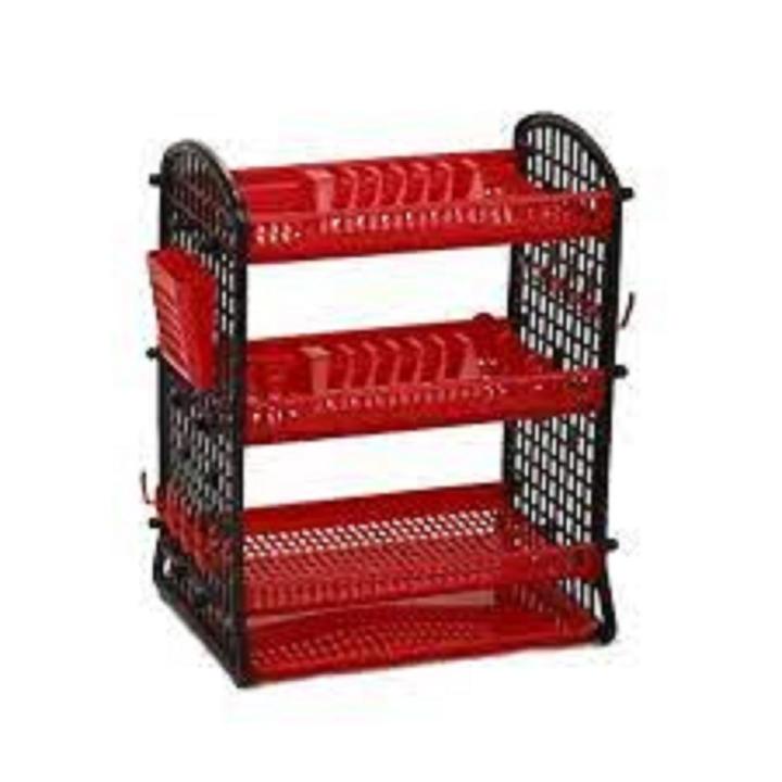 Smart Kitchen rack plastic - 3 Step - Red | Daraz.com.bd