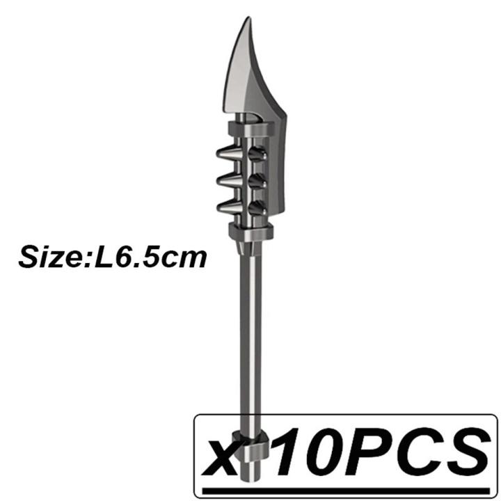 【happy one】10PCs/lot Medieval Weapons Bow Arrow Fork Sword Ax Building ...