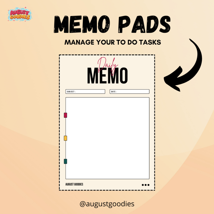 40 PAGE CUTE DAILY MEMO PAD FOR WRITING TO DO LIST,DAY TO DAY TASKS ...