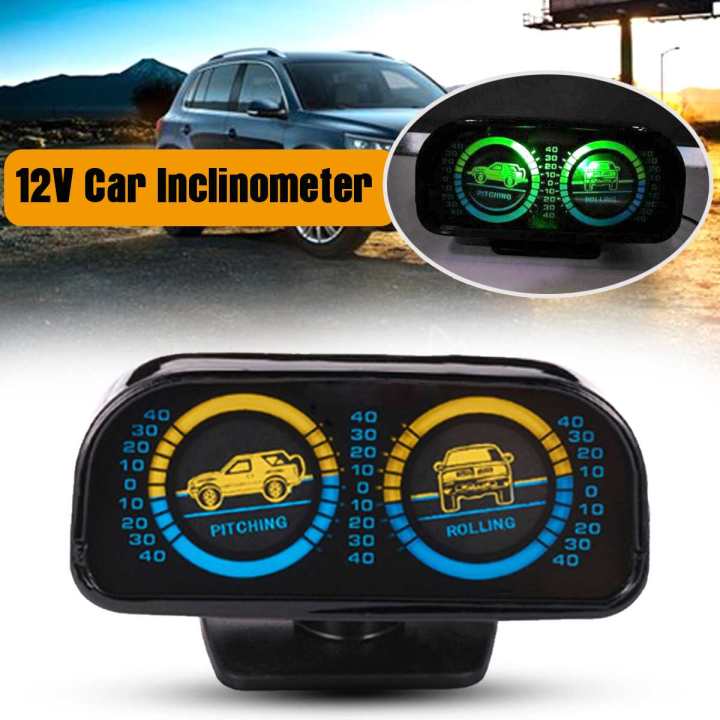 12V Inclinometer Compass Level Wave Instrument Vehicle Inclinometer ...