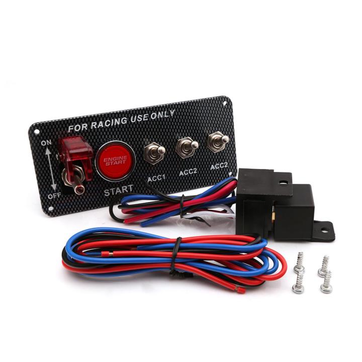 Carbon Fibre Panel Toggle Switch Ignition Engine Start Push Starter ...