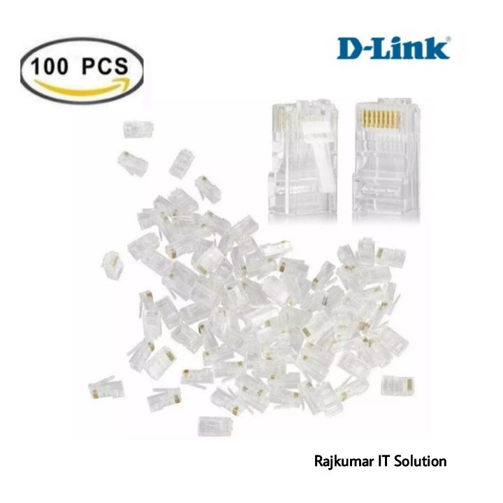 D-link Rj45 Plug Ethernet Gold Plated Network Connector - 100Pcs -White ...