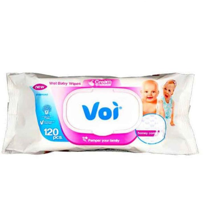 Voi Baby Wet Wipes Cream Lotion 120 Pcs Pack, Made in Turkey | Daraz.com.bd