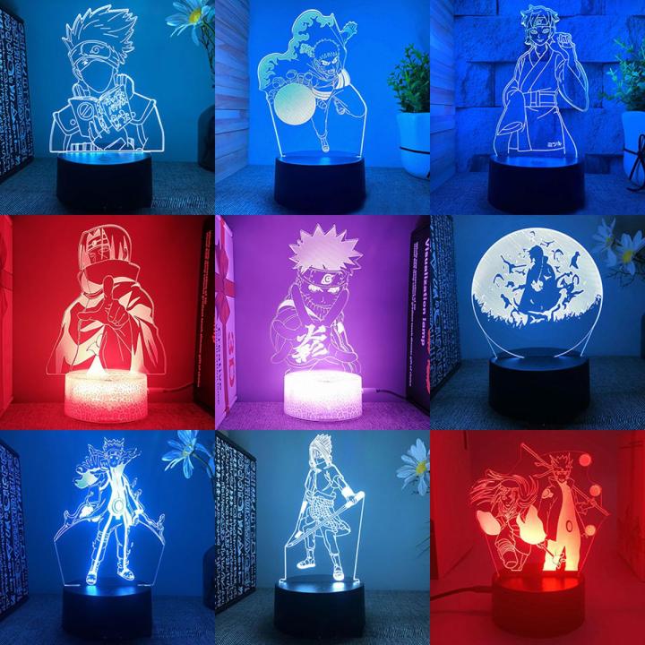 Naruto Anime Action Figures Night Light Manga Boruto Sasuke Itachi ...