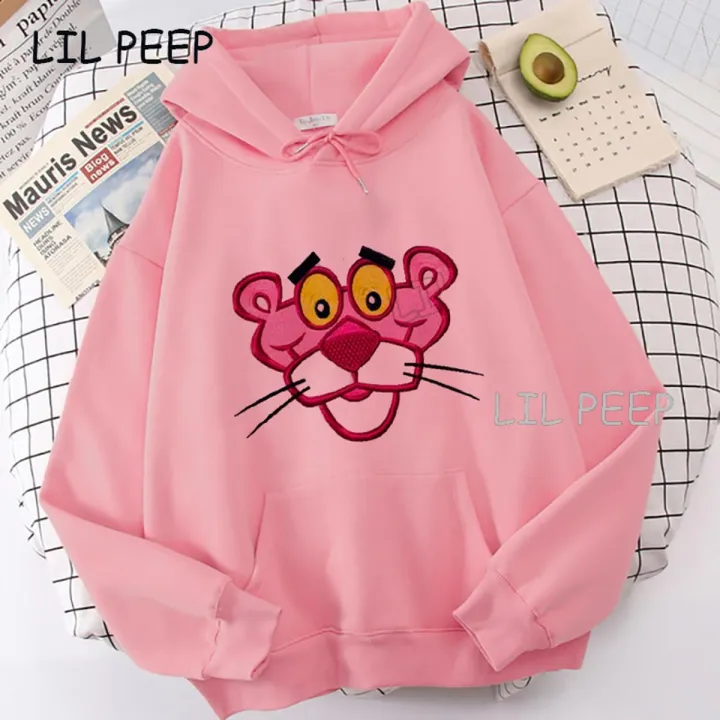 Japanese Cartoon Pink Panther anime Print woman hoodies Comfortable ...
