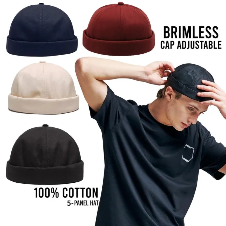 Retro Solid Color Street Dome Beanie Hat/ Trendy Breathable Cotton ...