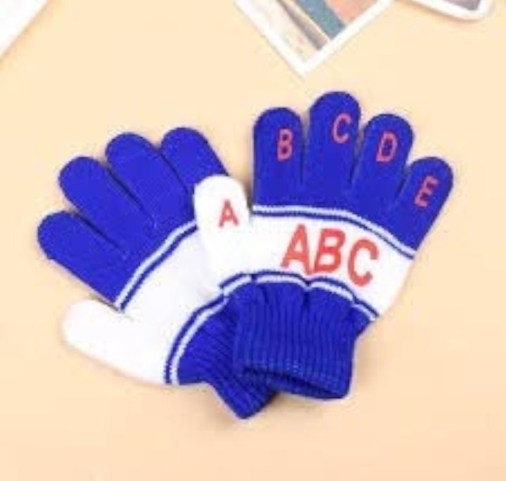 3 Pairs ABC letters dispensing warm hand gloves and lovely baby magic ...