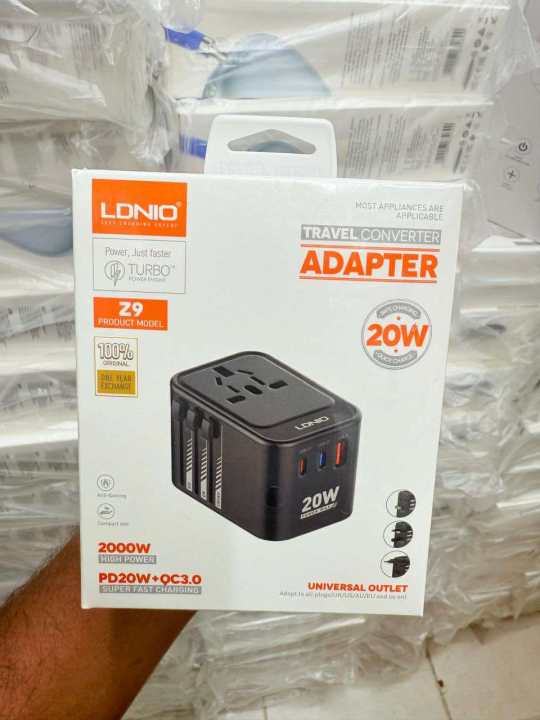 Ldnio 3 USB Ports 20W GaN Travel Adapter (Z9) | Daraz.com.bd
