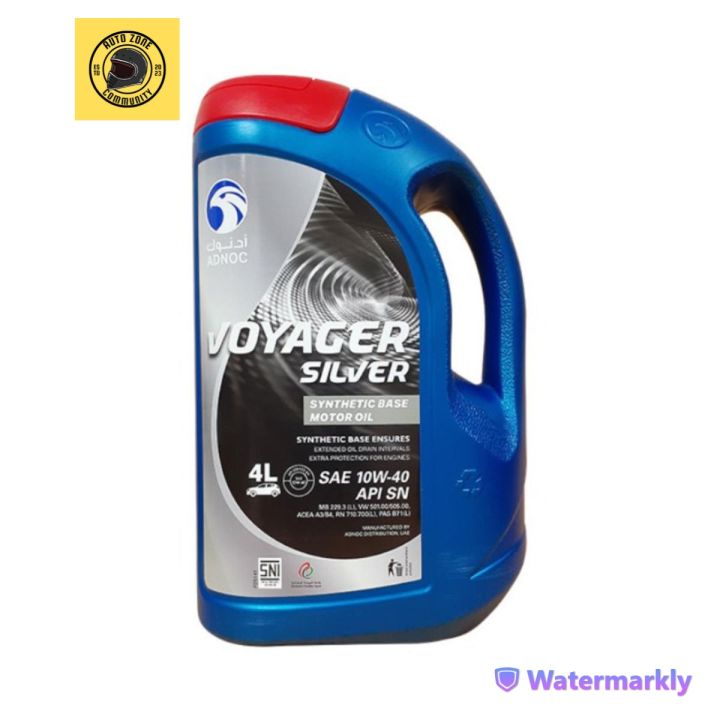 Voyager Silver, SAE 10W-40, API SN, Synthetic Base Passenger Car Motor Oil_4 Liter, engine oil ...