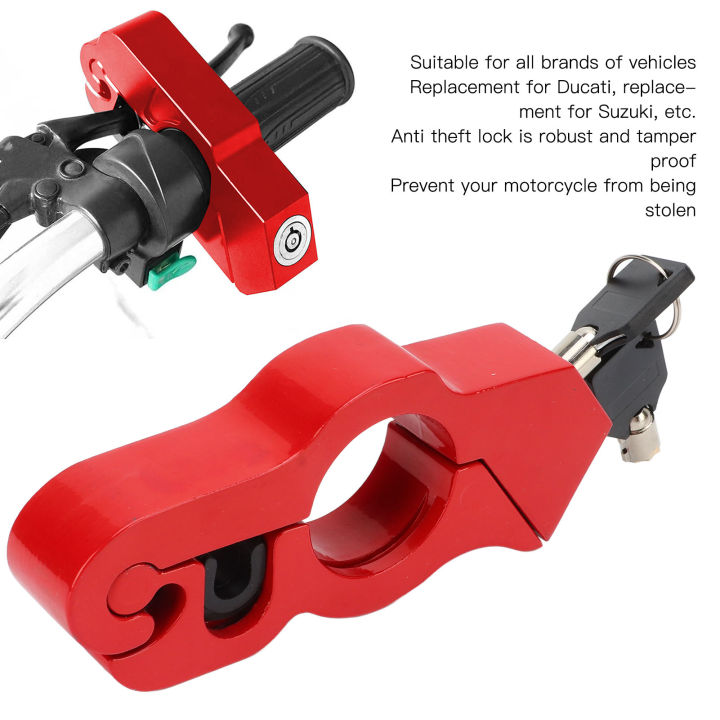 Anti Theft Grip Lock, Weatherproof Aluminum Alloy Motorcycle Handlebar ...