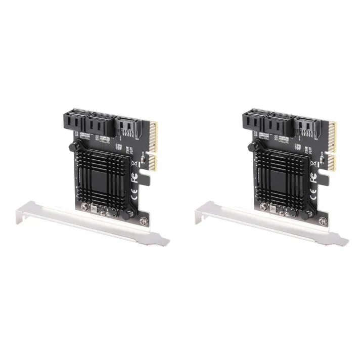 2X PCIE to 5-Port SATA III 6 Gbps SATA Controller Expansion Card ...