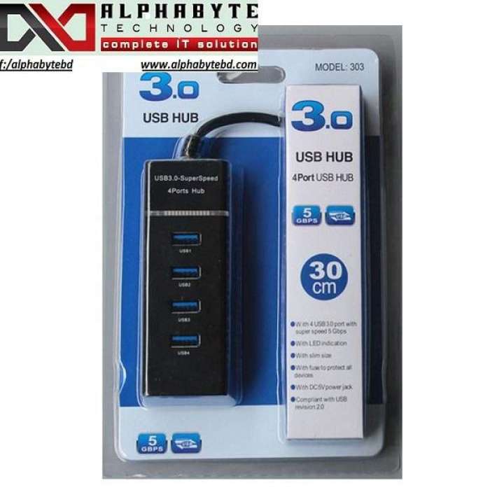 4 Ports High Speed USB HUB Hi-Speed USB 3 Splitter Expansion WHITE/BLACK | Daraz.com.bd