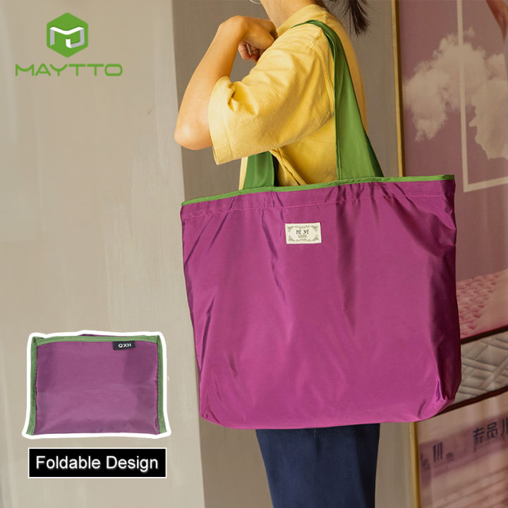 MAYTTO Fol-dable Shopping Bag Reus-able Gro-cery Bags Waterproof ...