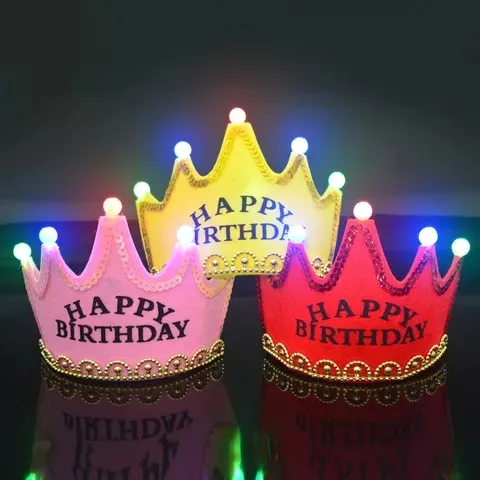 Happy Birthday Crown hat with LED light | Daraz.com.bd