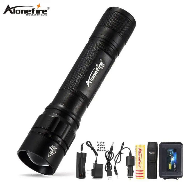 AloneFire X720 Zoom LED Flashlight Tactical Flash Light Outdoor Camping ...