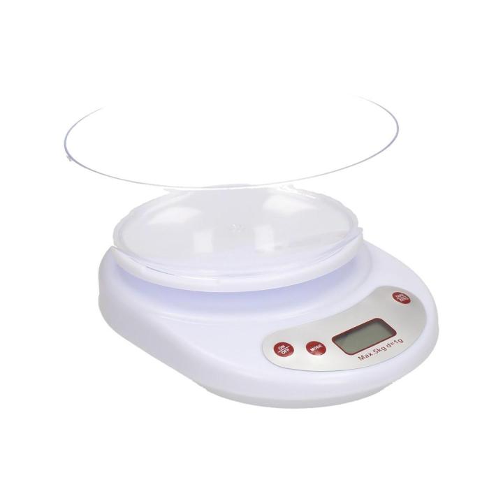 PP Plastic Digital Kitchen Weight Scale With Bowl-5Kg-White | Daraz.com.bd