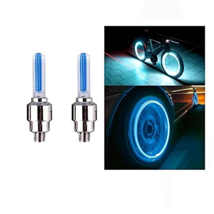 Bike/Bicycle Tyre Led Light Rim Valve Cap Flashing With Motion Sensor ...