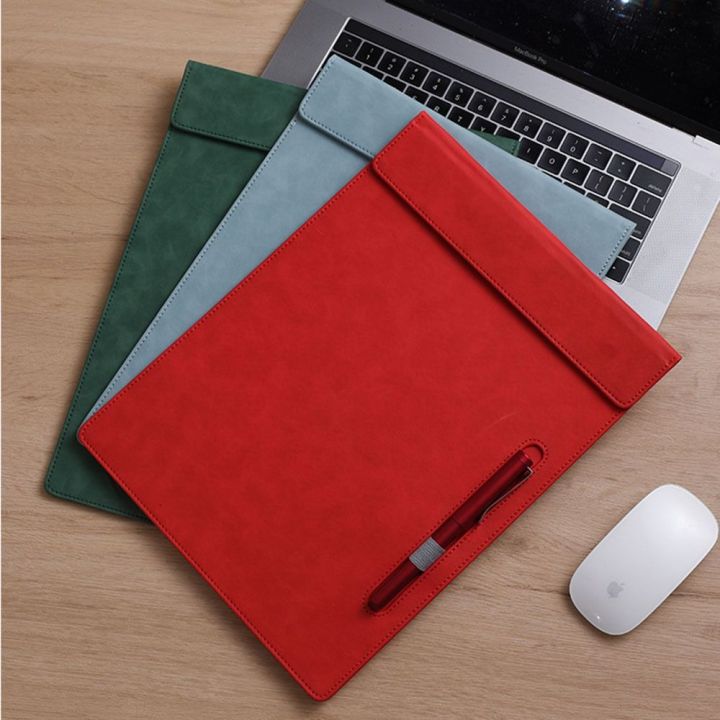 Document Holder PU Leather File Folder Magnetic with Pen Insert Paper ...