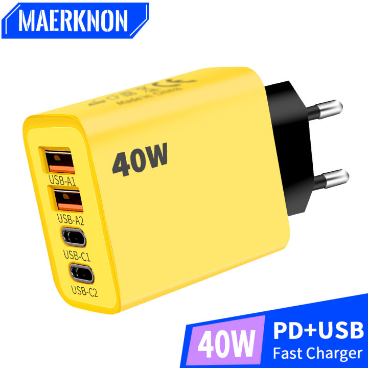 40W USB C Charger PD Fast Charging Type C Phone Adapter Quick Charger ...