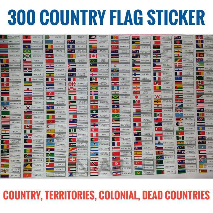 300 Country Sticker (Country, Territories, Colonial, Dead Countries ...