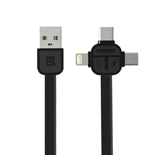 3 in 1 Lightning Micro USB and USB Type C Charging Cable- Black | Daraz.com.bd
