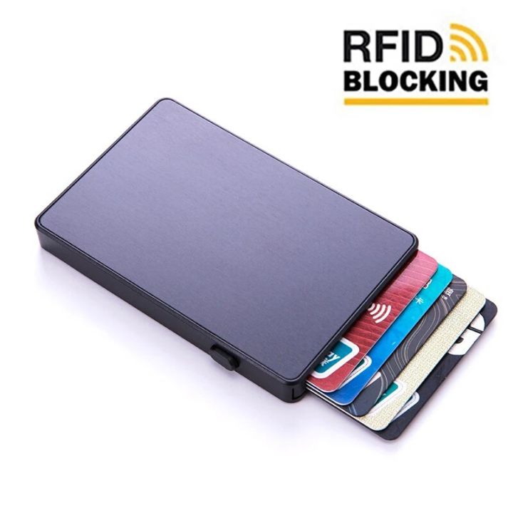 Anti-theft Aluminum Single Box Smart Wallet Slim RFID Fashion Clutch ...