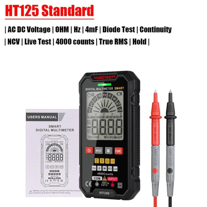 Smart Multimeter Digital Mini DMM 600V 4000 Counts TRMS DC Voltge Ohm ...