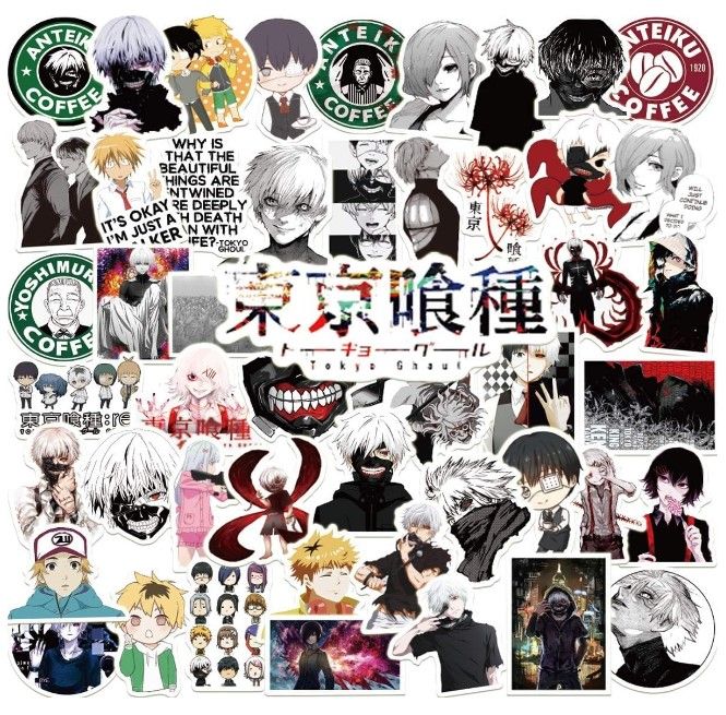 Anime 25Pcs Random Tokyo Ghoul PVC Waterproof Stickers For Luggage ...