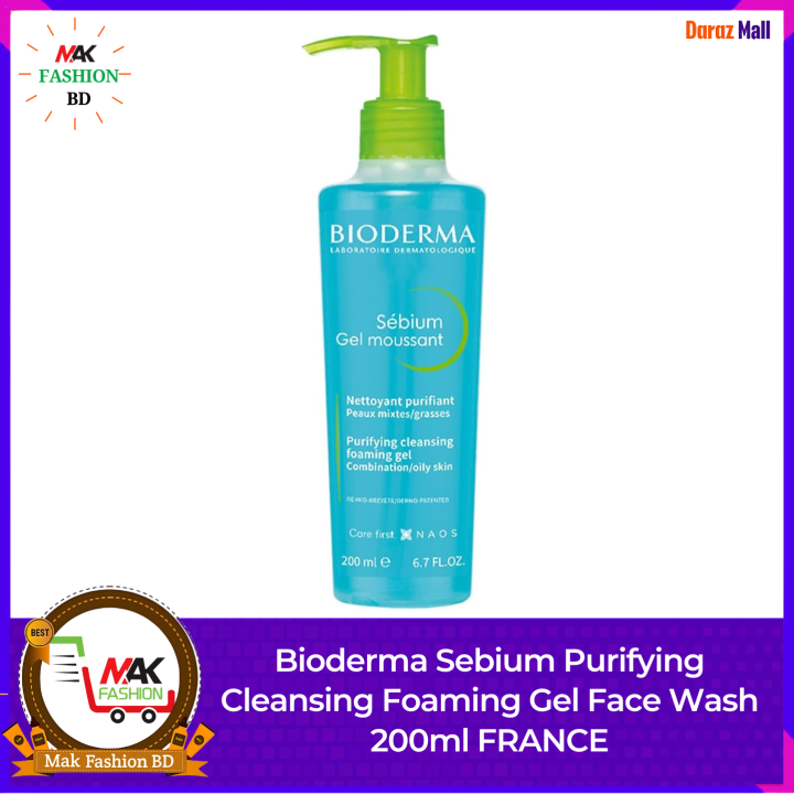 Bioderma Sebium Purifying Cleansing Foaming Gel Face Wash 200ml FRANCE ...