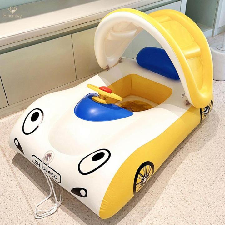 Kids Inflatable Pool Floats Seat Sunshade Rings Car for Surfing ...