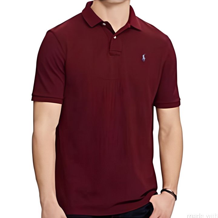 Maroon Cotton Polo For Men - Polo T Shirt For Men - Polo T Shirt ...