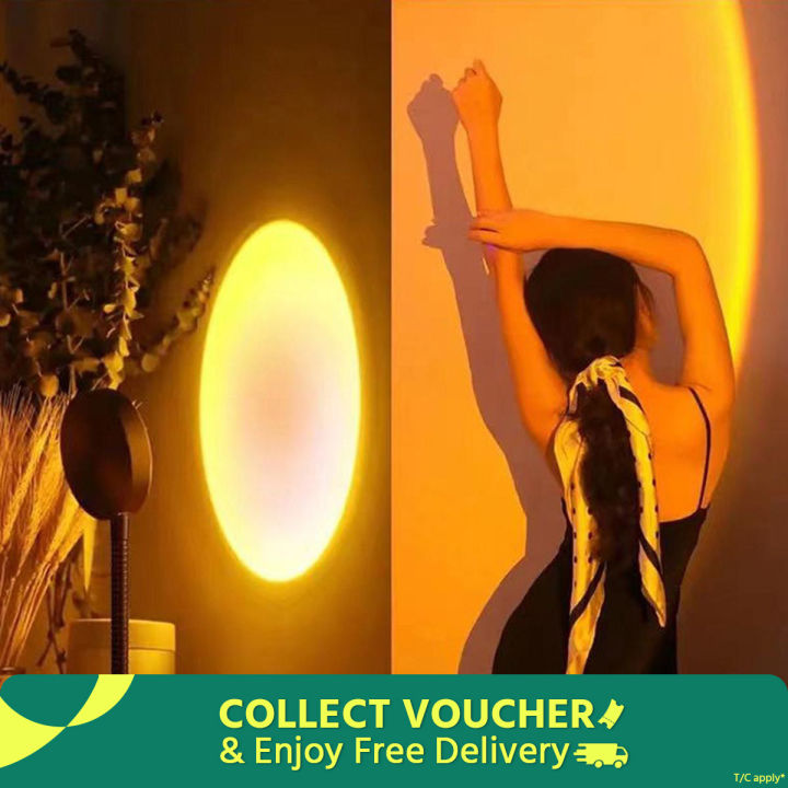 Led USB Sunset Lamp Projector Home Decor Night Light Portable Mood ...