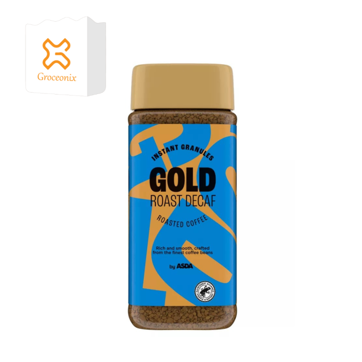 ASDA Gold Roast Decaf Instant Granules Coffee - Smooth, Aromatic ...