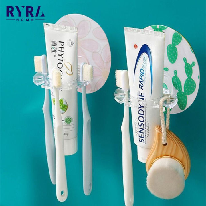 1 Piece Plastic Toothbrush Holder Wall Toothpaste Stand Razor Hanger ...