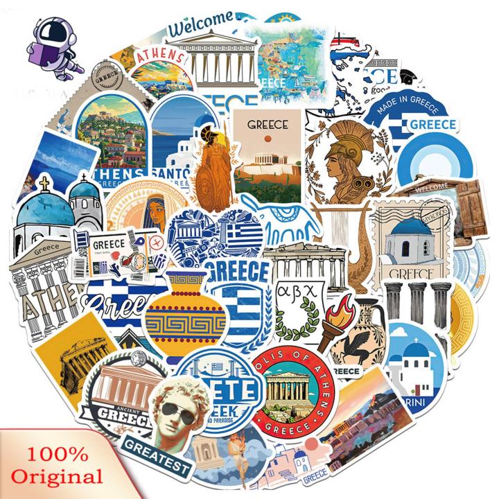 Unique Phone Case Stickers 50pcs Waterproof City Greek Graffiti Art ...