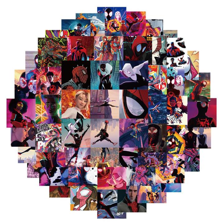 50Pcs/Set Spider-Man Pattern Stickers PVC Across the Spider-Verse ...