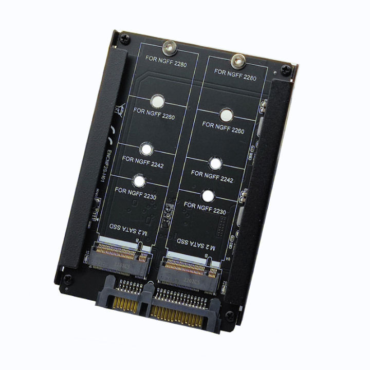OULLX M.2 NGFF Dual SSD B+M Key to 2.5inch SATA3.0 Adapter Card B key ...
