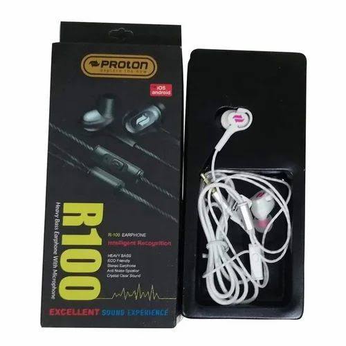 Proton R100 Heavy Bass Earphones With Microphone - Stereo Crystal Clear ...