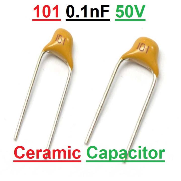 10Pcs- 101 Multilayer Ceramic Capacitor 0.0001uF 101 0.1nF 50V ...