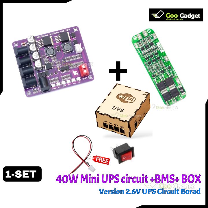 40W Mini Router UPS Circuit Borad + 3s 20A Balance BMS + Box 40W V2..6 ...