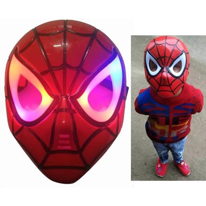 Spider Man Mask LED Light Spider Mask For Kids Superhero Kask | Daraz ...