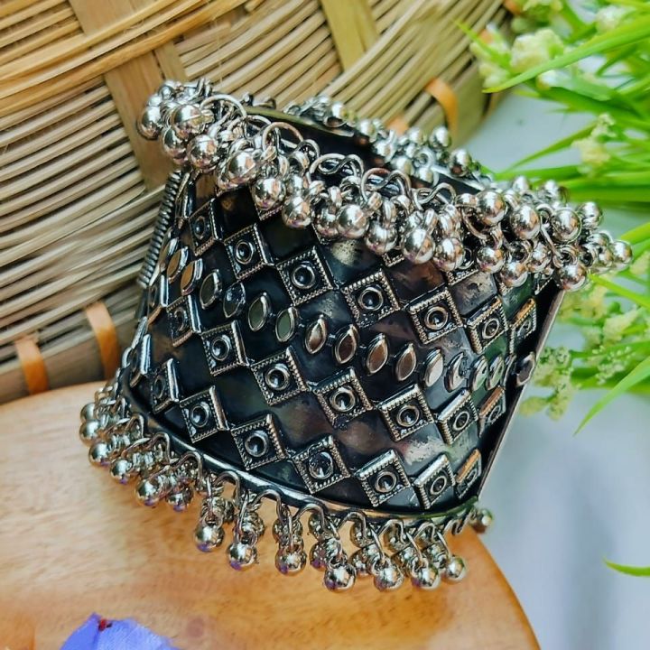 Indian Metal Silver Oxidised Bangles Bracelet for women | Daraz.com.bd