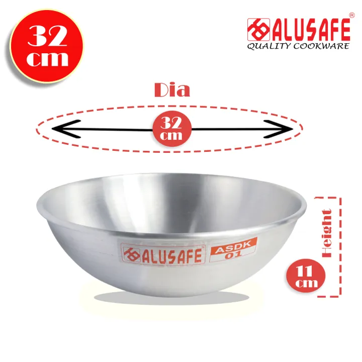 Alusafe Aluminium Disco Karhai 32 cm( 32*11 cm) | Daraz.com.bd