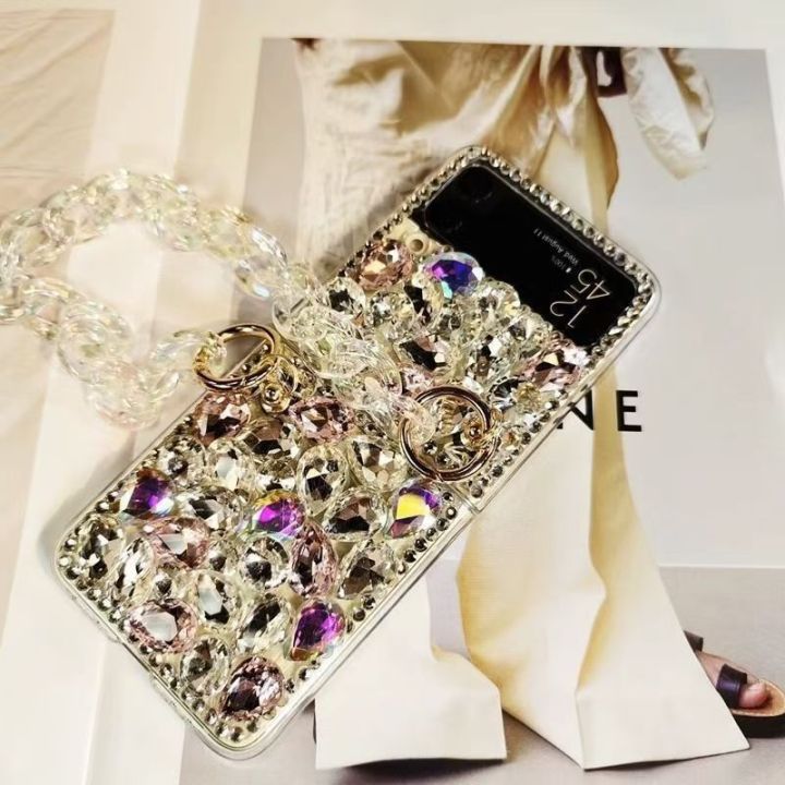 Suitable for Samsung zflip4/5 mobile phone case rhinestone Z Fold 5/6 ...