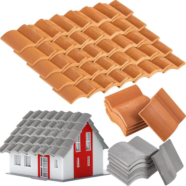 200Pcs Roof Tiles Building Set Miniature Tiles Dollhouse Shingles ...